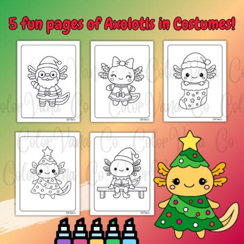 Axolotl Coloring Pages for Kids Christmas Coloring Sheets Axolotl ...