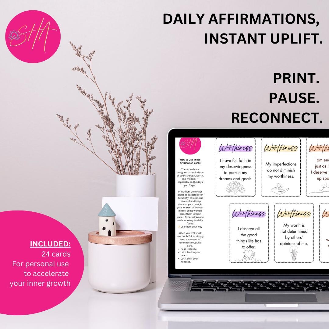 Printable Affirmation Cards – Cozy Self Care Deck for Women ...