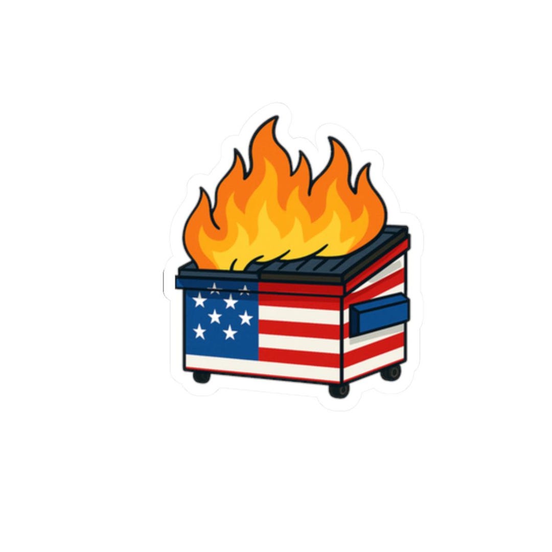 America the Dumpster Fire Sticker - Humorous Laptop Decal, Vinyl ...