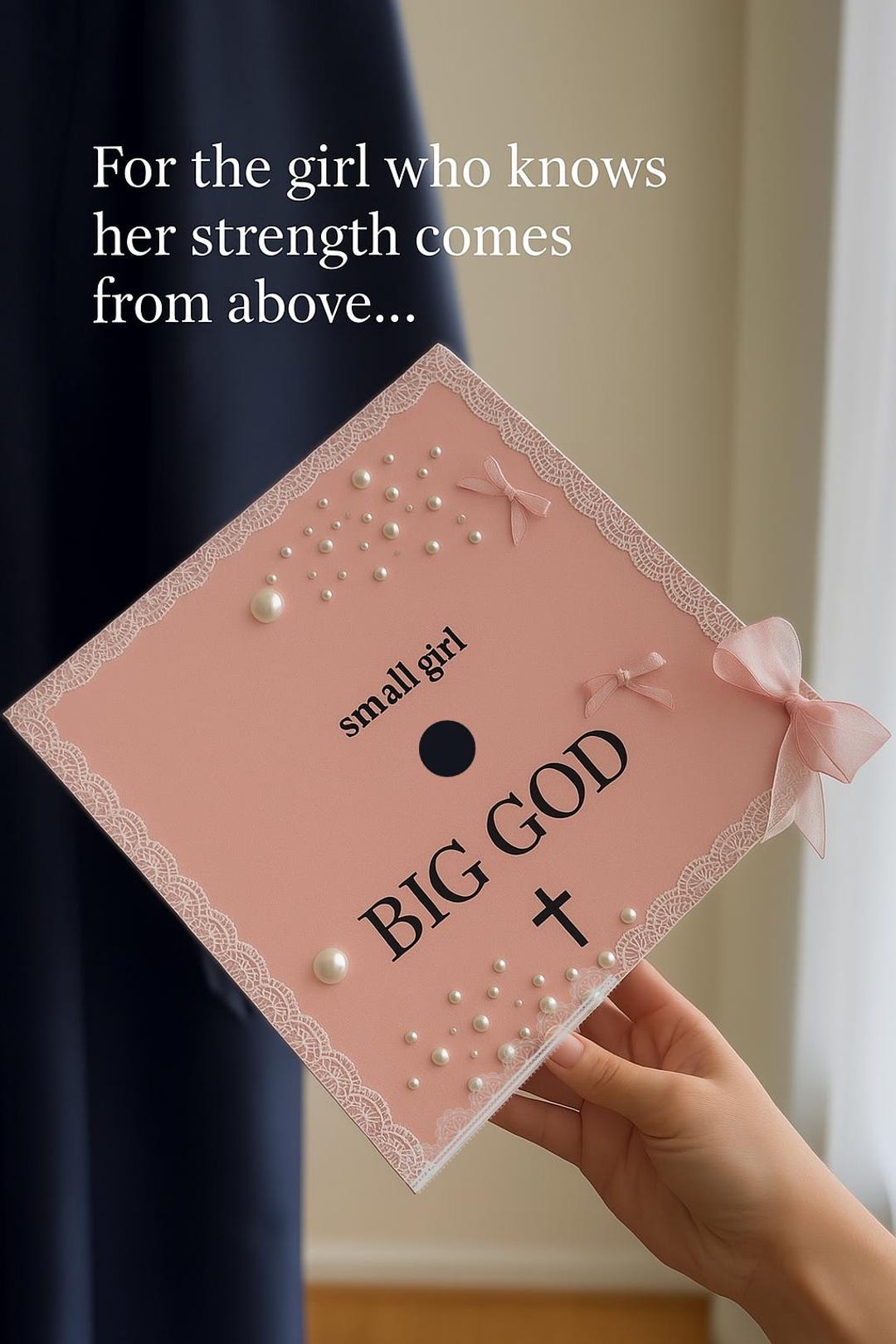 Faith-based Grad Cap Topper | Christian Printable Cap Design | “small ...