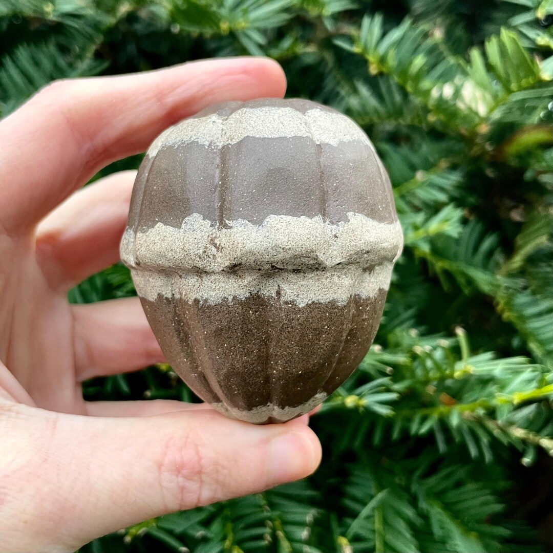 Large Striped Earthen Acorn Ceramic Rattle // Handmade Sculpture - Etsy