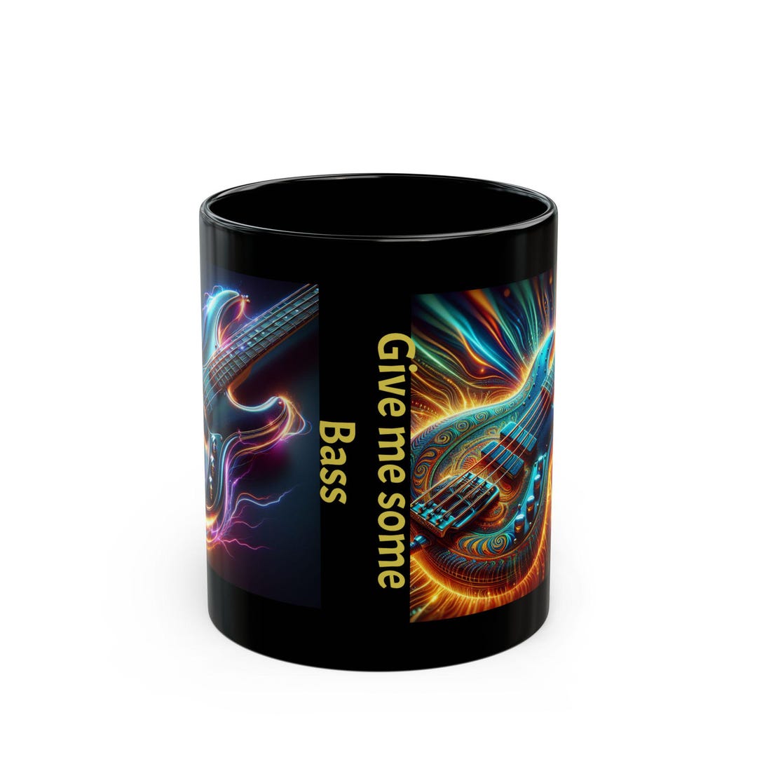 Coffee Mug, Give Me Some Bass Themed Cup for Musicians, Music Lover ...
