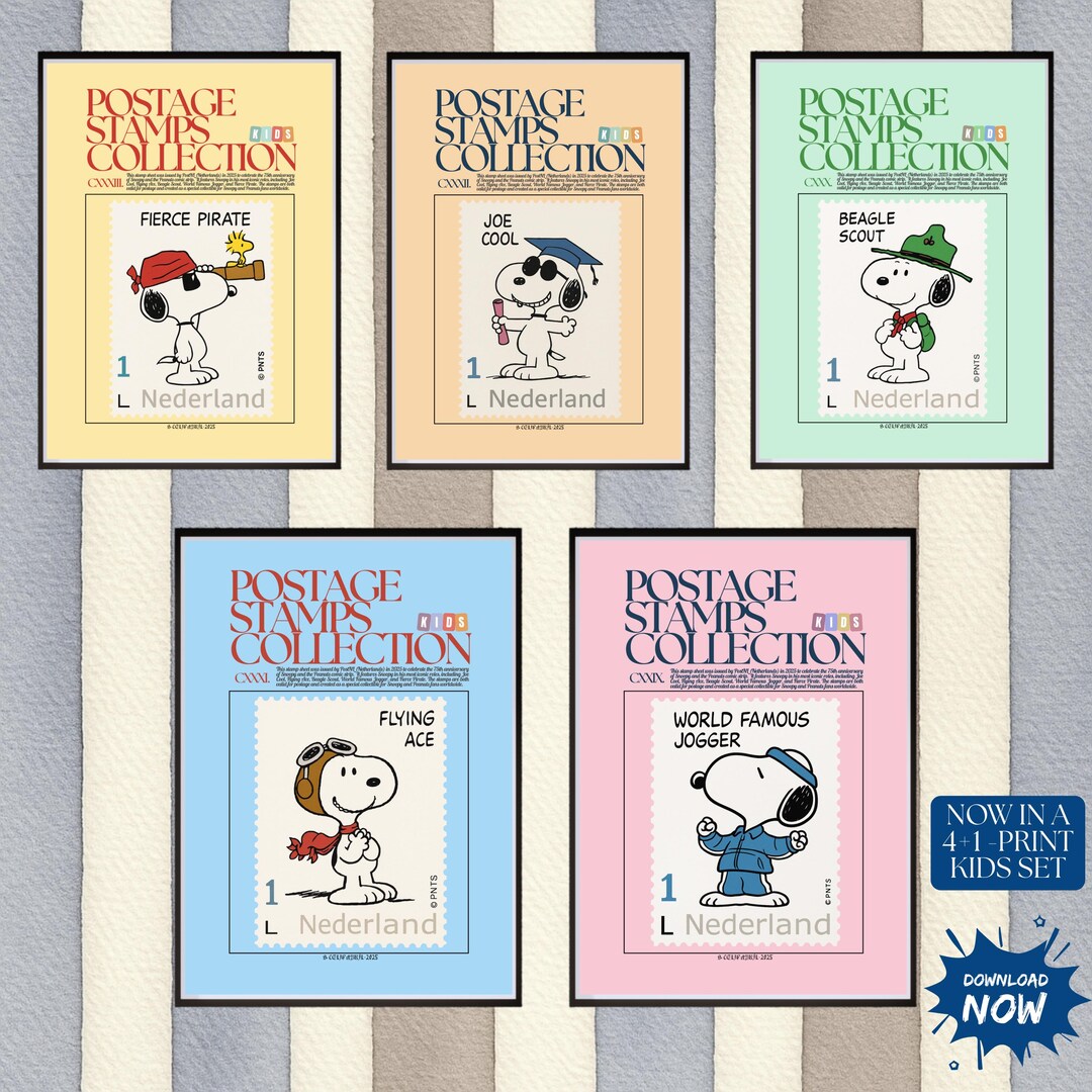 Snoopy Stamp Poster Set: Kids Nursery Decor (digital Download ...