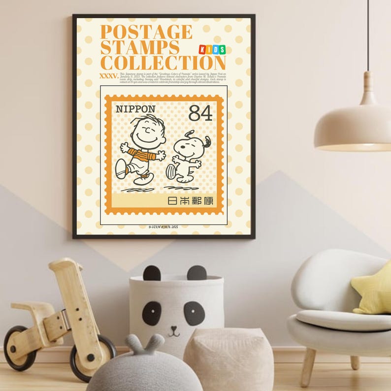 Peanuts Snoopy Printable Stamp Wall Art Set - Cute Pastel Nursery Decor ...