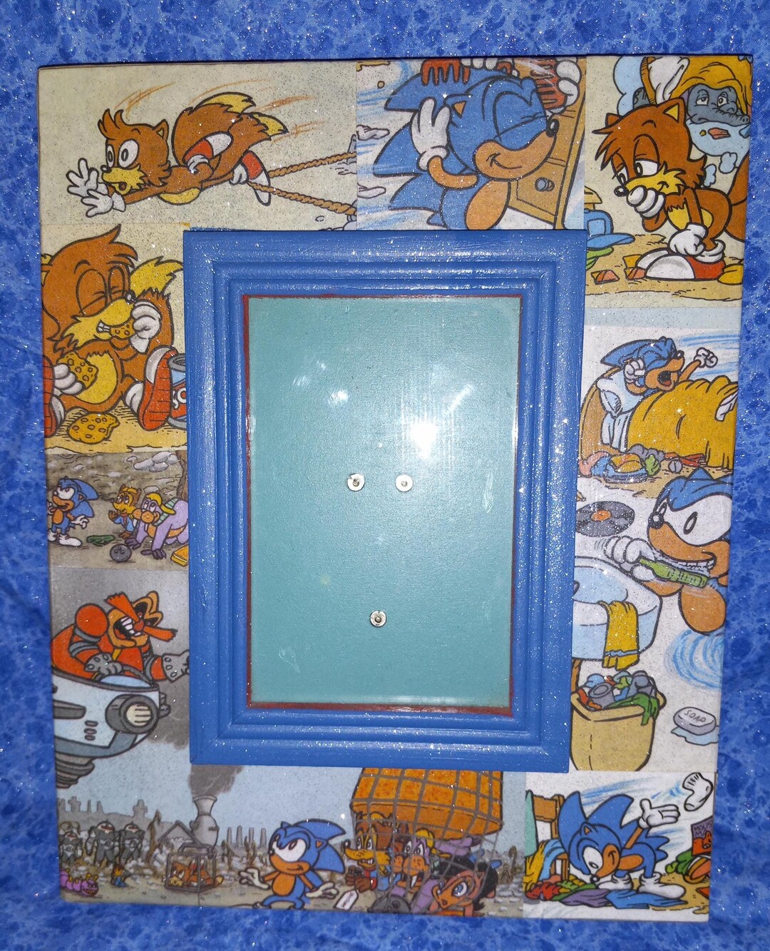 Sonic the Hedgehog Decoupaged Picture Frame OOAK - Etsy