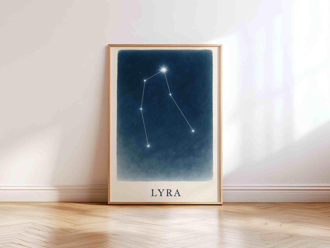 Lyra Constellation Print – Vega Star Digital Wall Art for Nursery ...