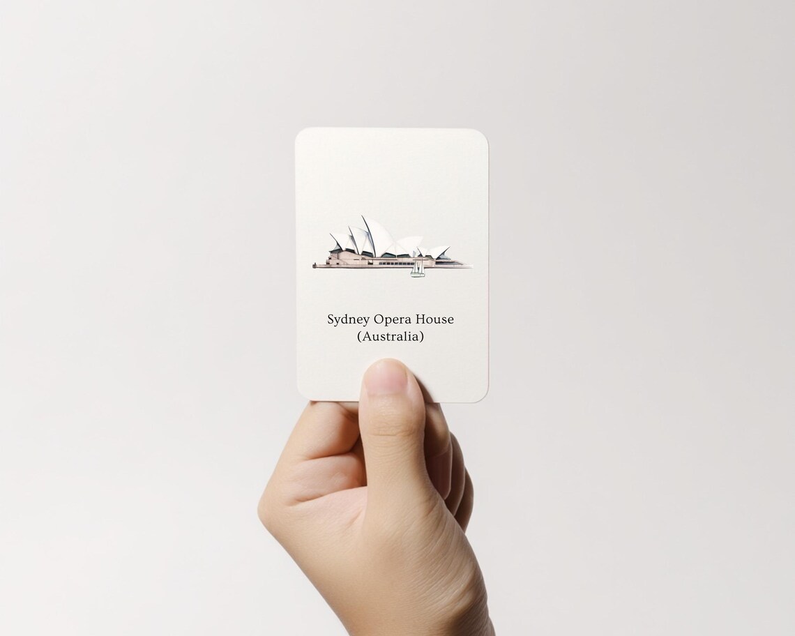 12 World Landmarks Flashcards | Montessori Geography Cards for Kids ...