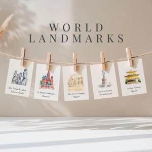 World Landmarks Flashcards – Montessori Printable Geography Cards for ...
