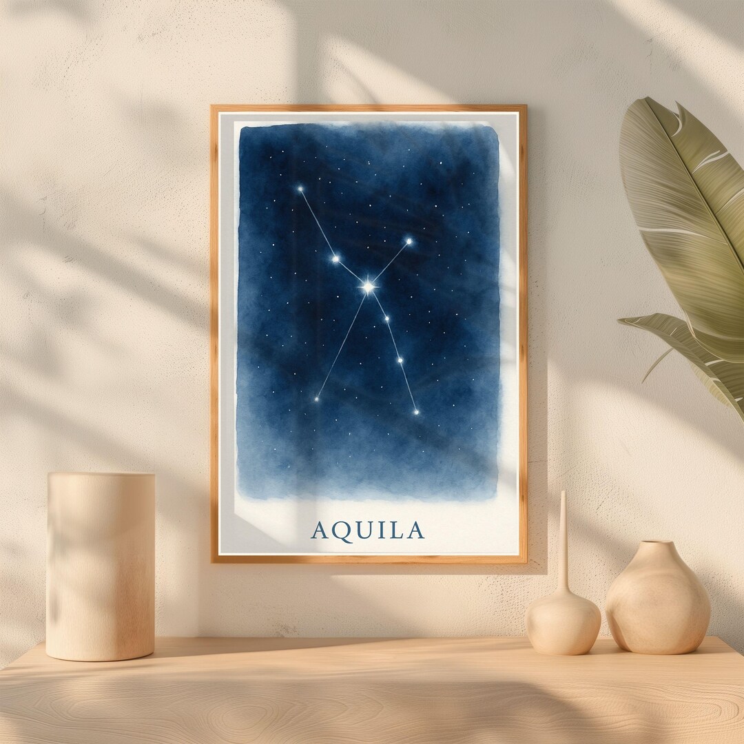 Aquila Constellation Print – Altair Star Map Wall Art for Nursery or ...