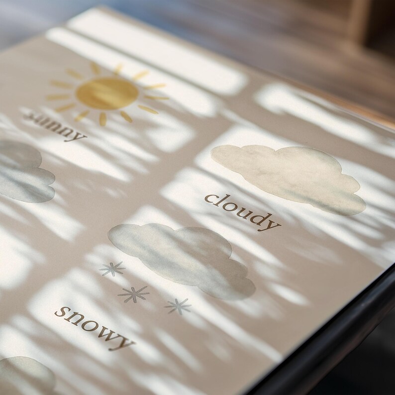 Kids Weather Chart Printable – Montessori Weather Poster – Preschool ...