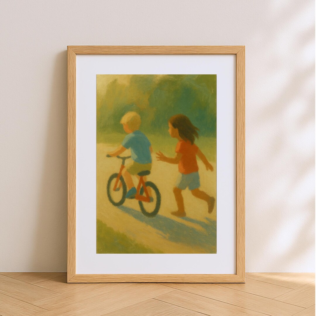 Bike Ride Wall Art – Printable Sibling or Friendship Decor for Nursery ...