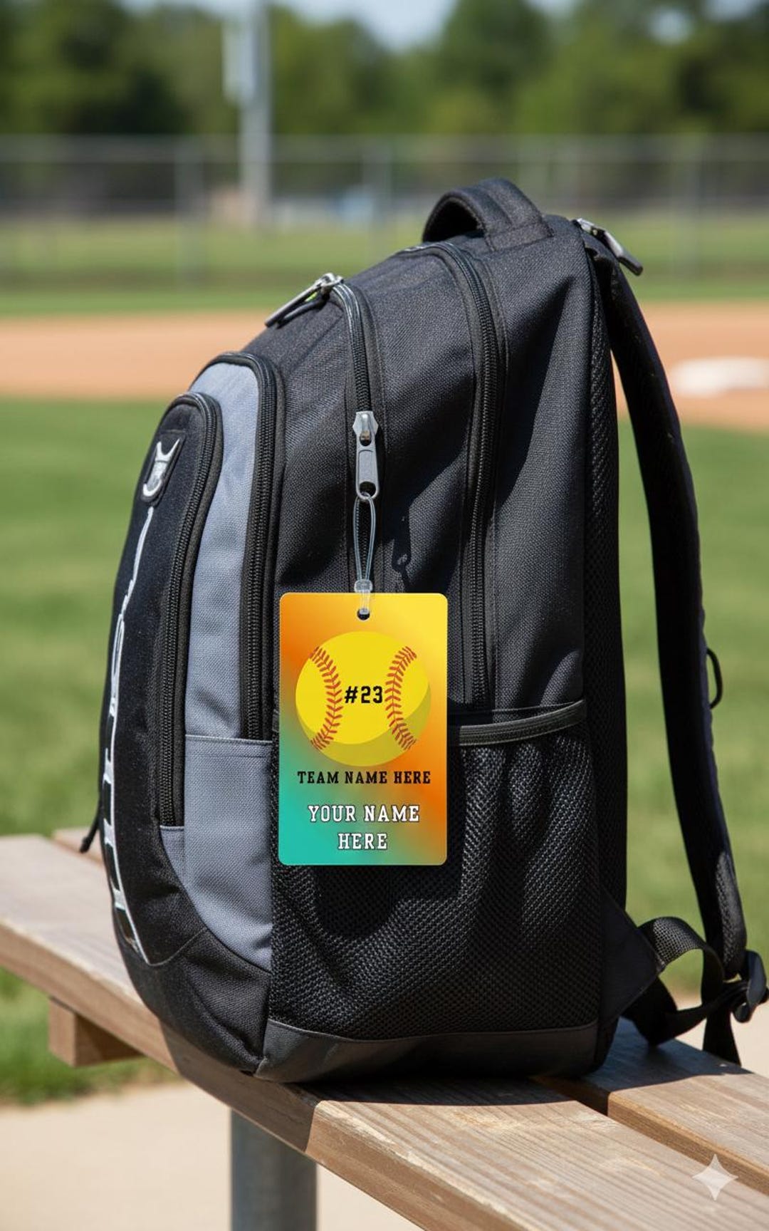 Personalized Softball Bag Tag | Custom Softball Backpack Tag | Name ...