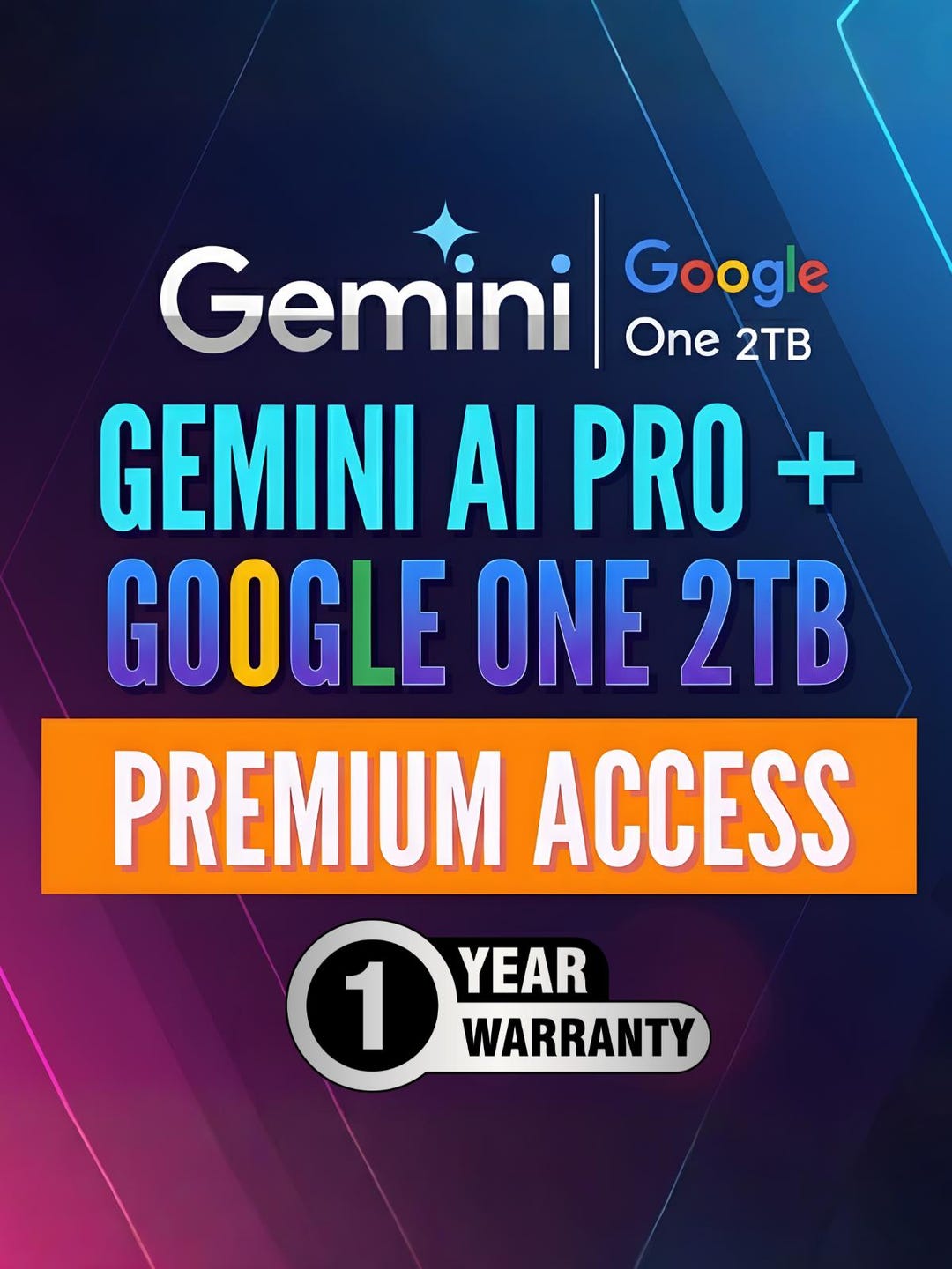 Gemini AI Pro + Google One 2TB / Plan De 1 Año / Ver Descripción - Etsy