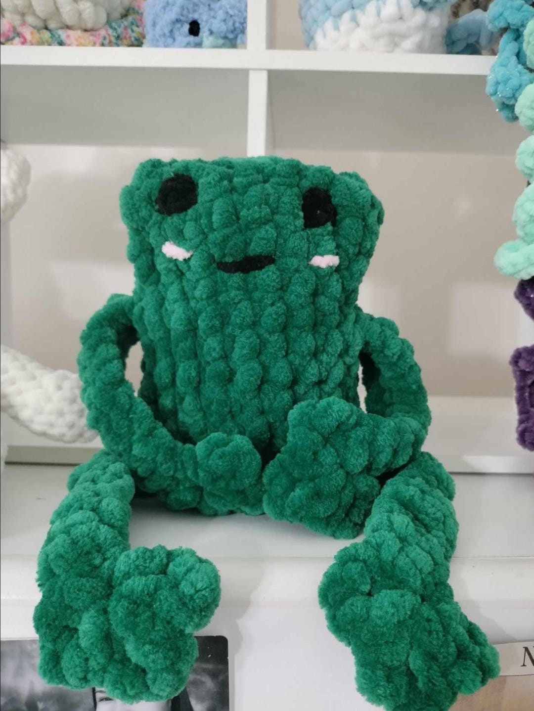 Jumbo Frog Stuffed Animal Plush Adorable Leggy Froggy Plushie Amigurumi ...