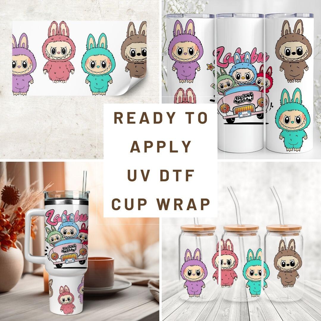 Ready to Apply Labubu Cup Wrap, Labubu UV DTF Decal, 16oz Glass Can ...