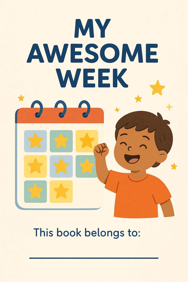 Children’s 7 Day Journal – My Awesome Week - Etsy