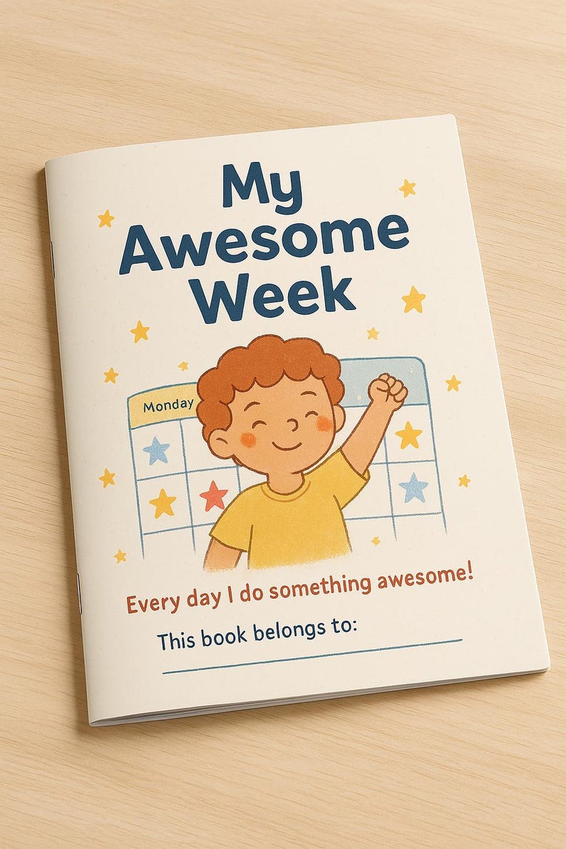 Children’s 7 Day Journal – My Awesome Week - Etsy