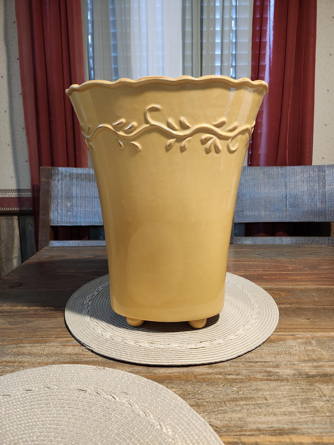 Ceramic Mustard Yellow Trash Can or Planter - Etsy