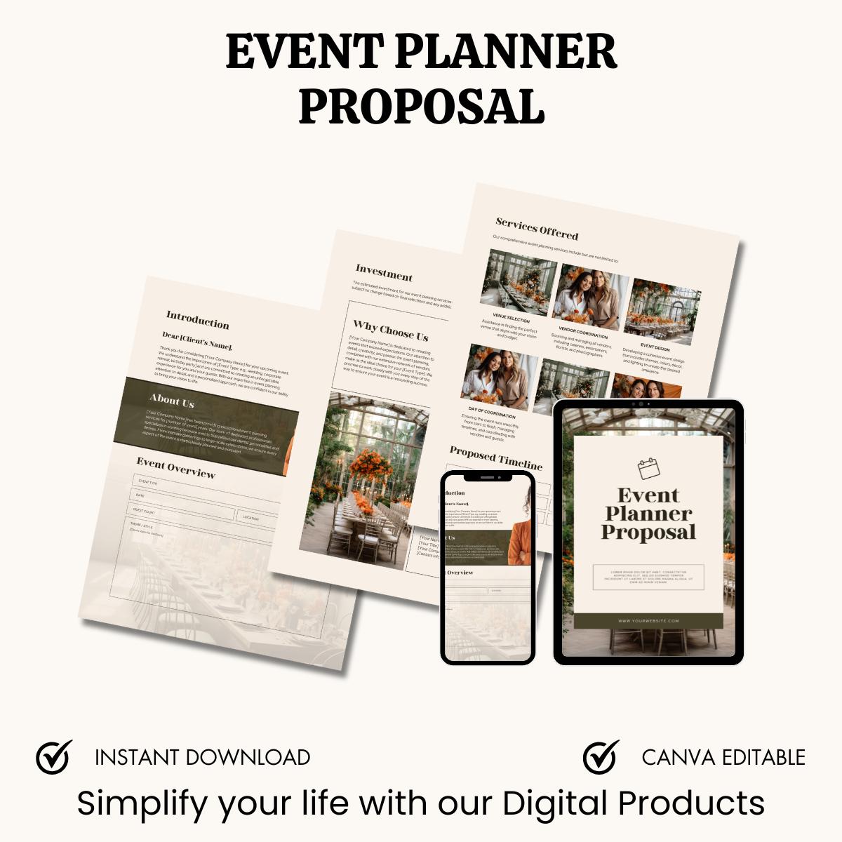 Event Planner Proposal Template, Client Service Proposal, Event ...