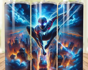 3D Spiderman Tumbler Wrap Instant Download, Spider Man Tumbler 20 Oz ...