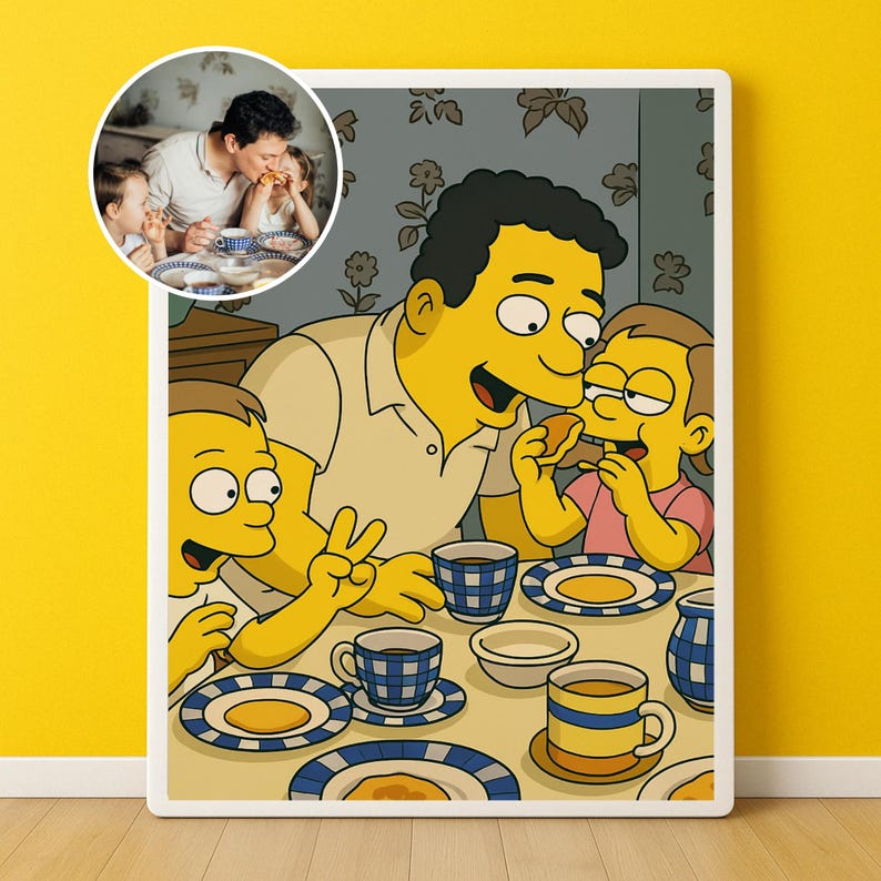 Custom Simpsons Style Portrait – Personalized Yellow Cartoon Art ...