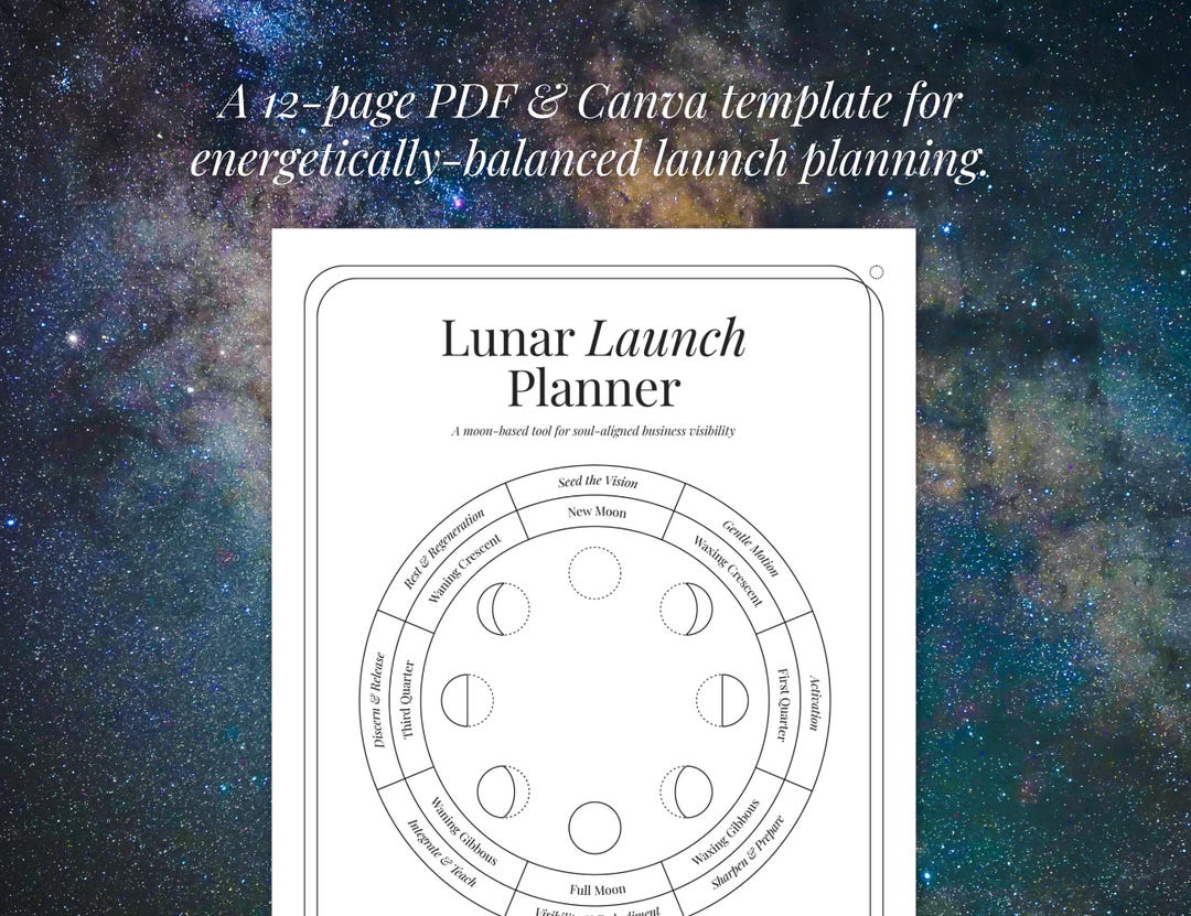 Lunar Brand Launch Planner | Printable Moon Phase Business Tool for ...