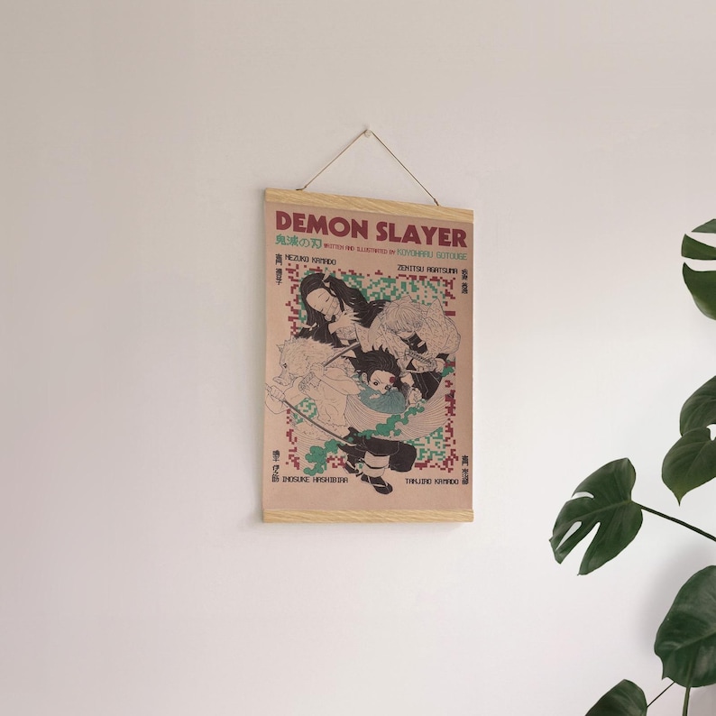 Demon Slayer Anime Poster - Tanjiro, Nezuko, Zenitsu & Inosuke Art ...