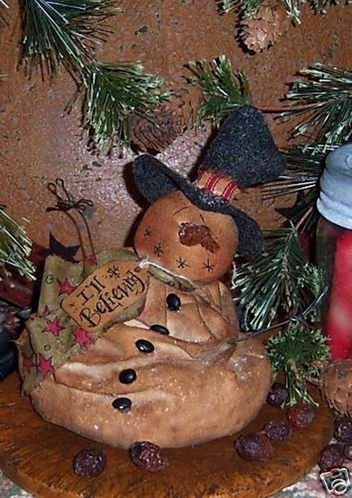 Patti's Ratties Primitive Melting Frosty Snowman Ornie Doll Pattern 388 ...