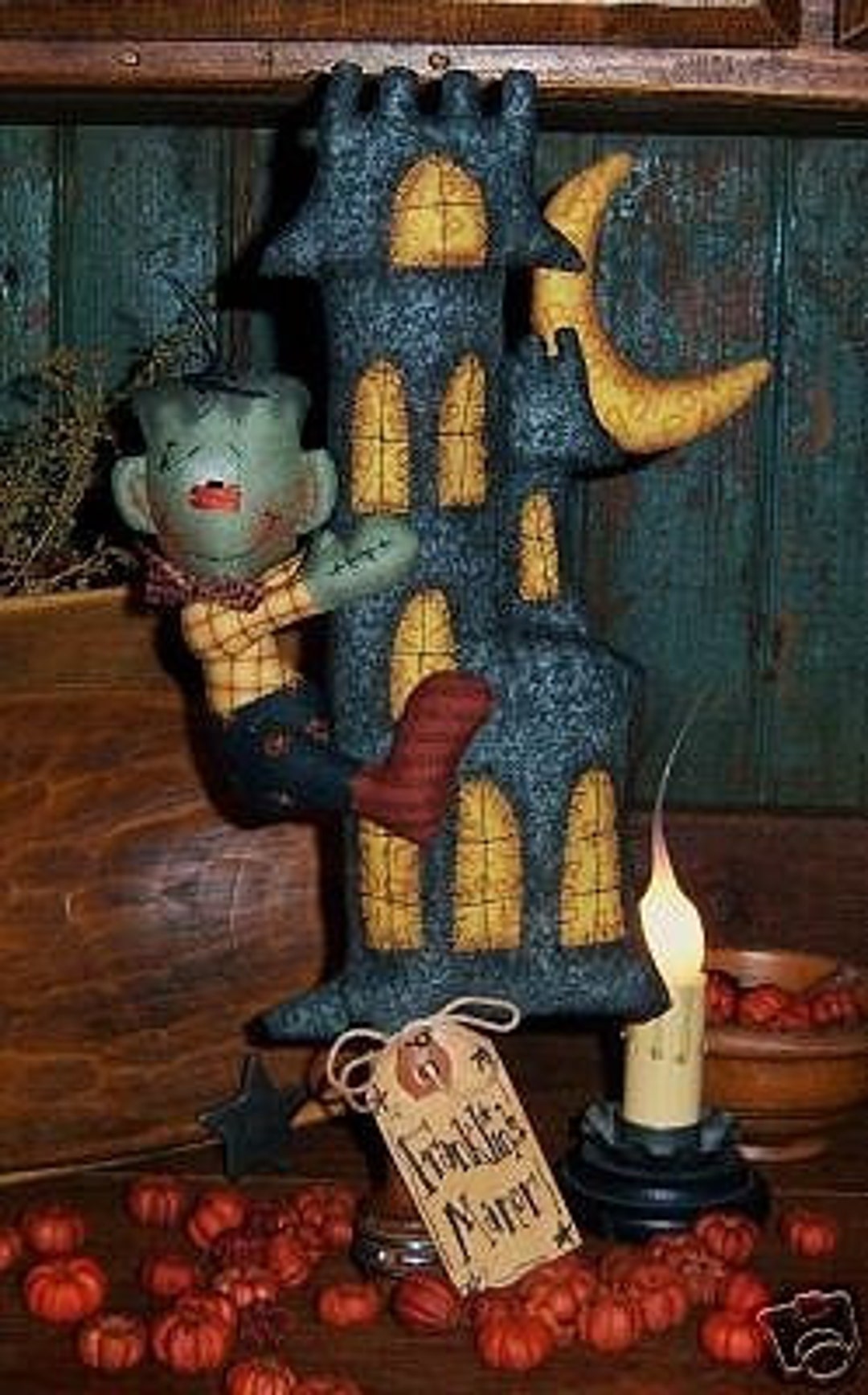 Patti's Ratties Pattern Primitive Frankenstein Doll Halloween Ornie ...