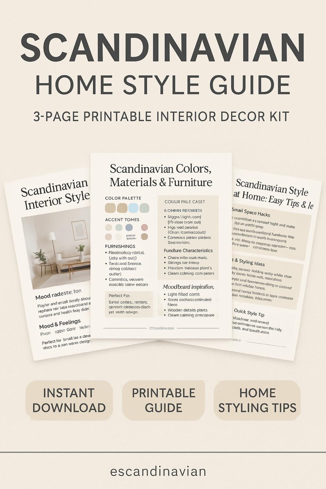 Scandinavian Interior Style Guide – Minimalist Home Decor Printable ...