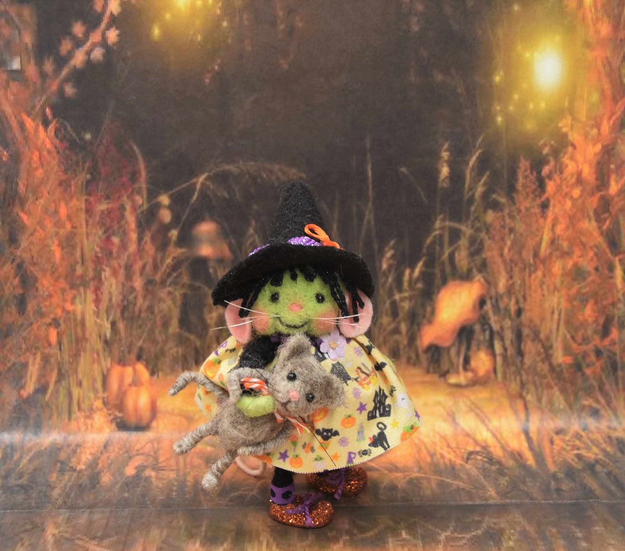 Halloween Mouse Witch Tea Set Needle Felted | Etsy