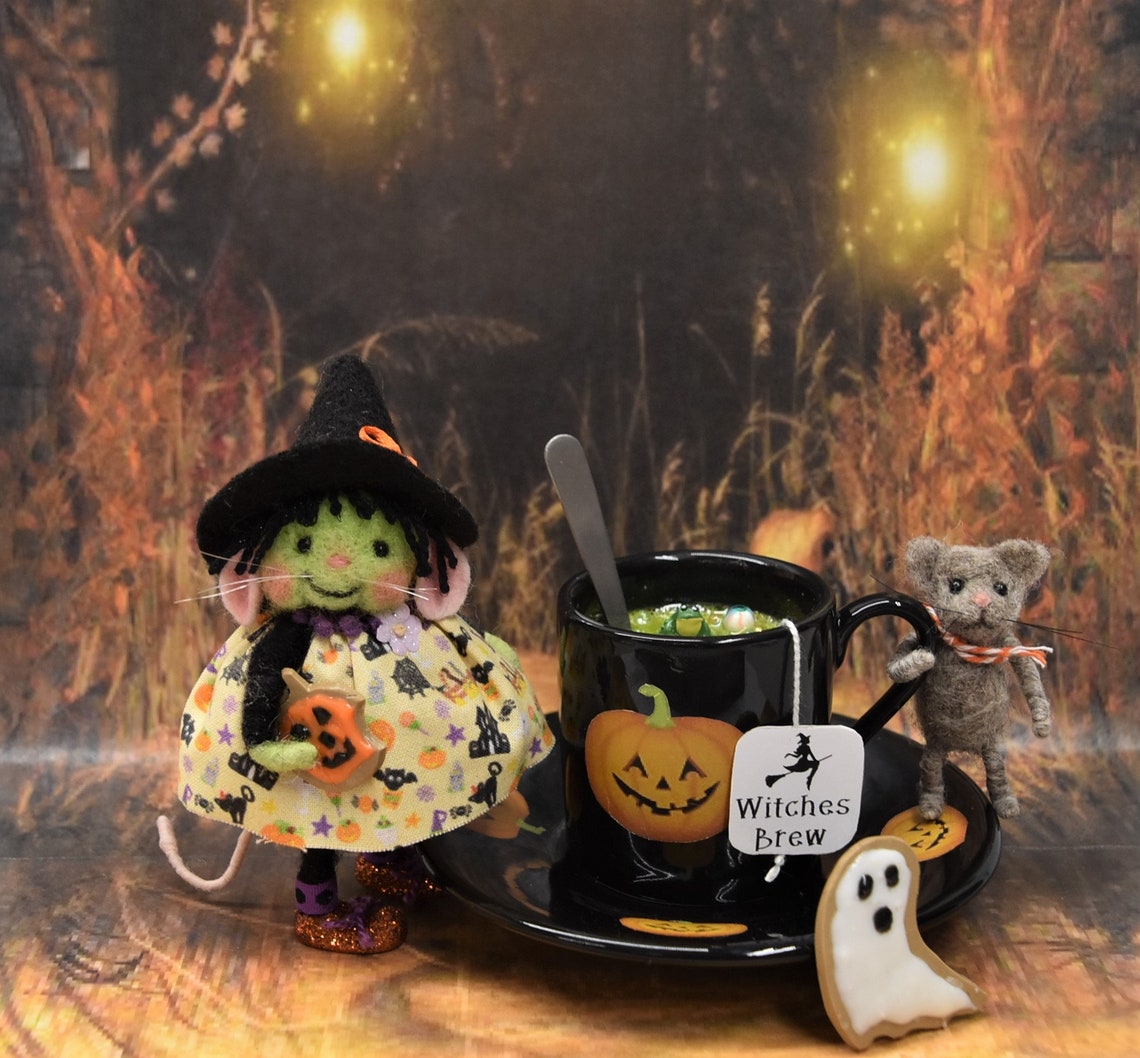Halloween Mouse Witch Tea Set Needle Felted - Etsy