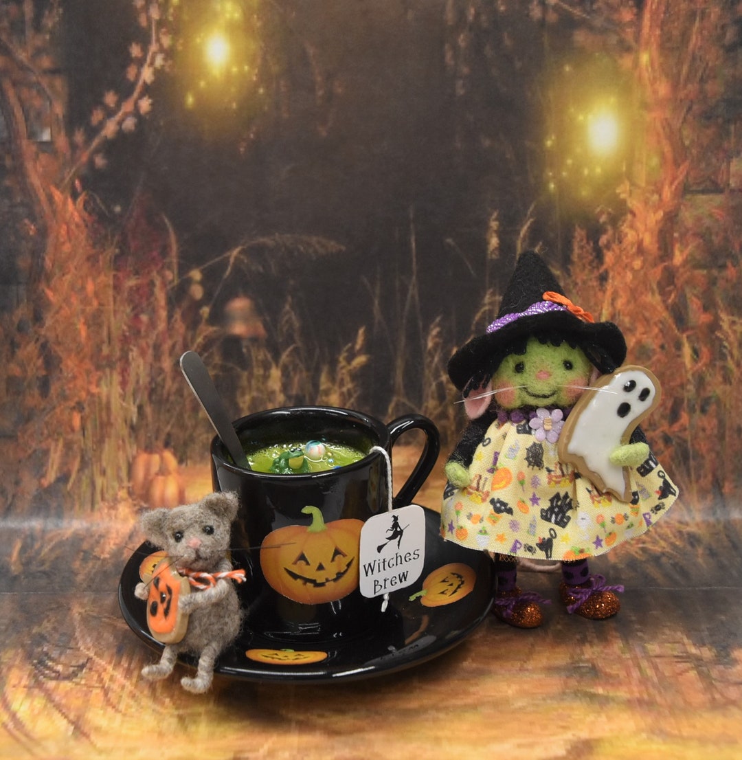Halloween Mouse Witch Tea Set, Needle Felted - Etsy