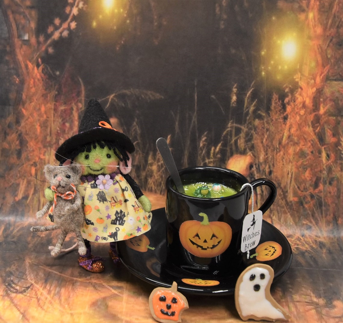 Halloween Mouse Witch Tea Set, Needle Felted - Etsy