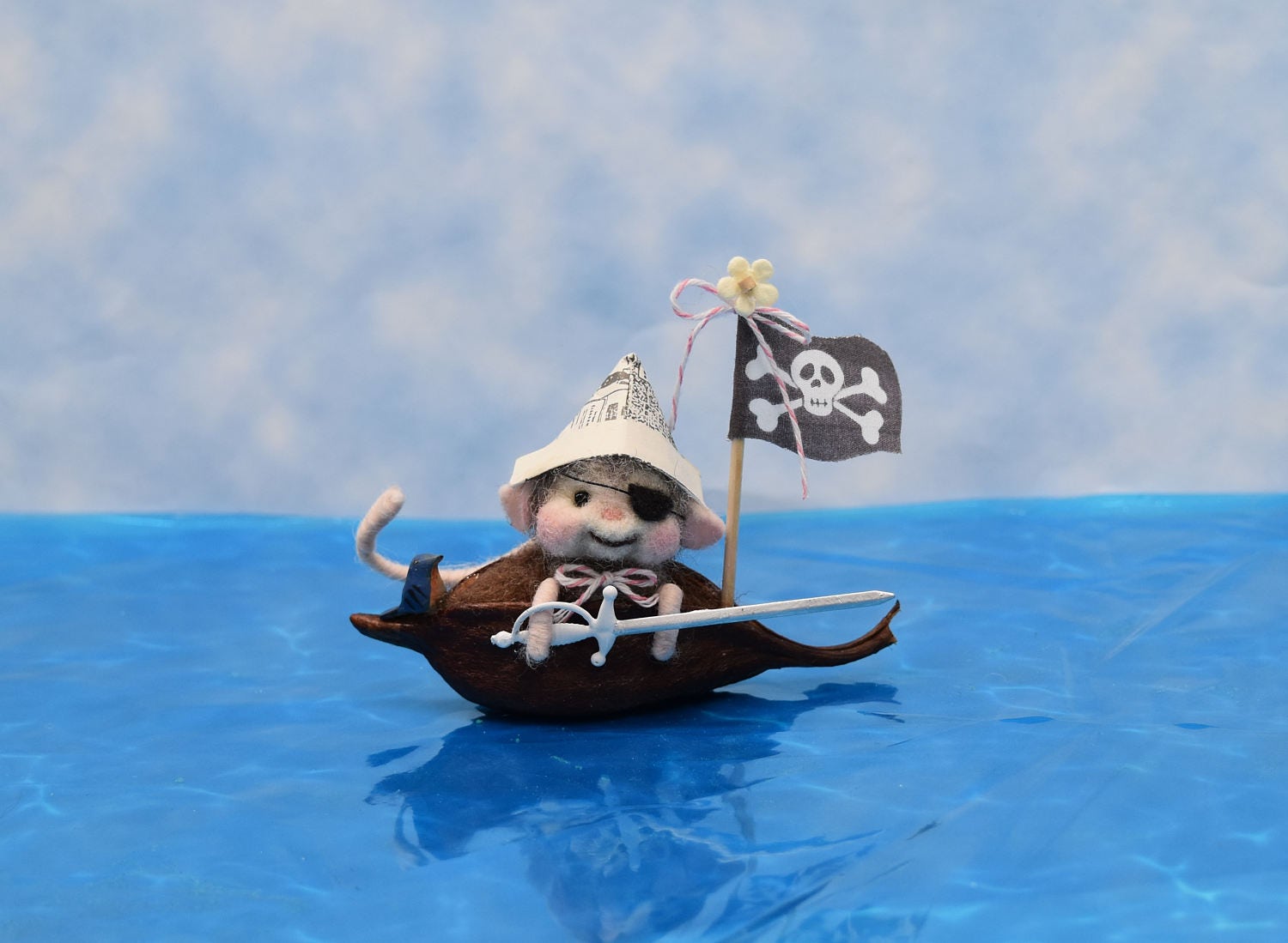 Needle Felted "pirate Mice" - Boy or Girl - in Their Pod Boats ...