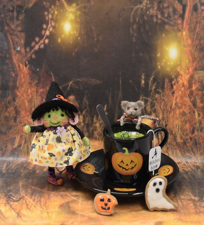Halloween Mouse Witch Tea Set, Needle Felted - Etsy