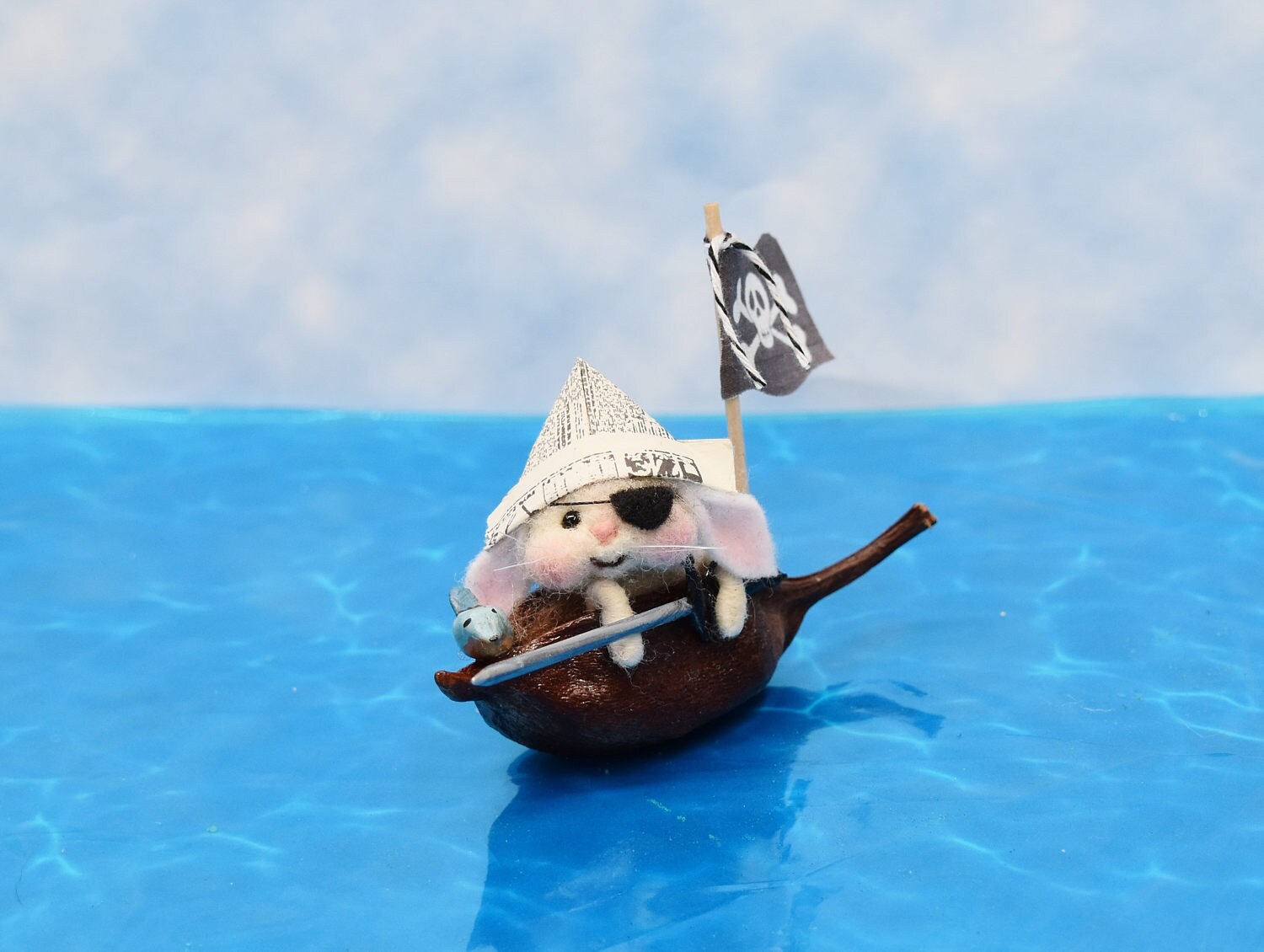 Needle Felted "pirate Bunnies" - Boy or Girl - in Their Pod Boats ...
