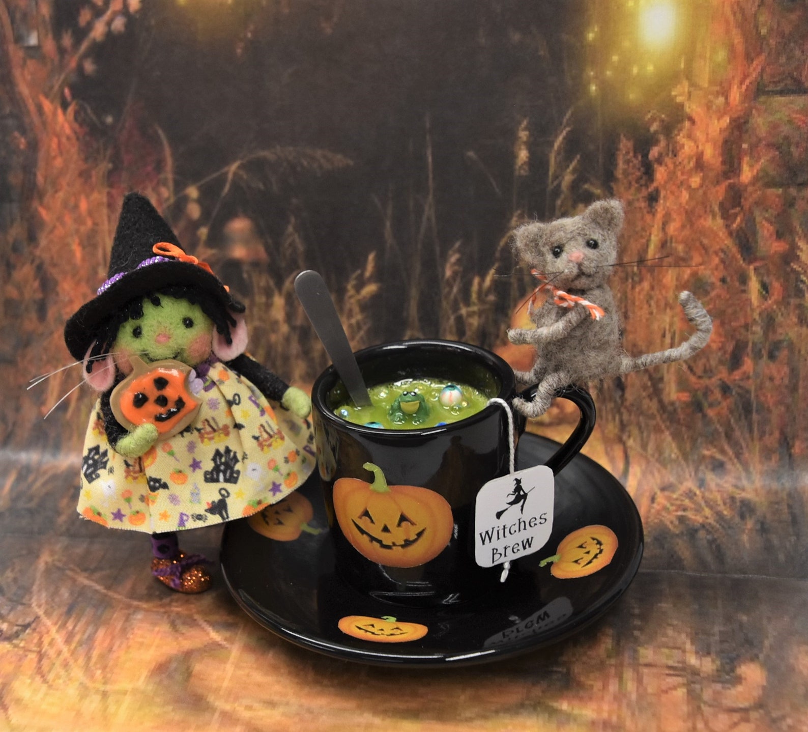 Halloween Mouse Witch Tea Set, Needle Felted - Etsy