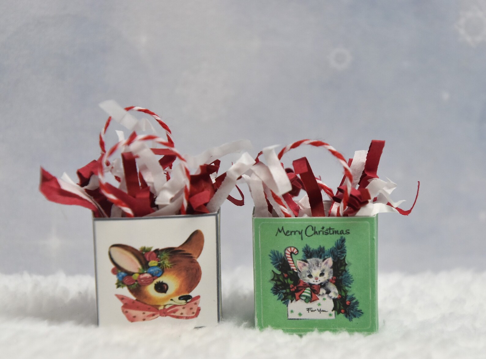 Miniature Christmas Gift Bags Set "b", Handmade - Etsy