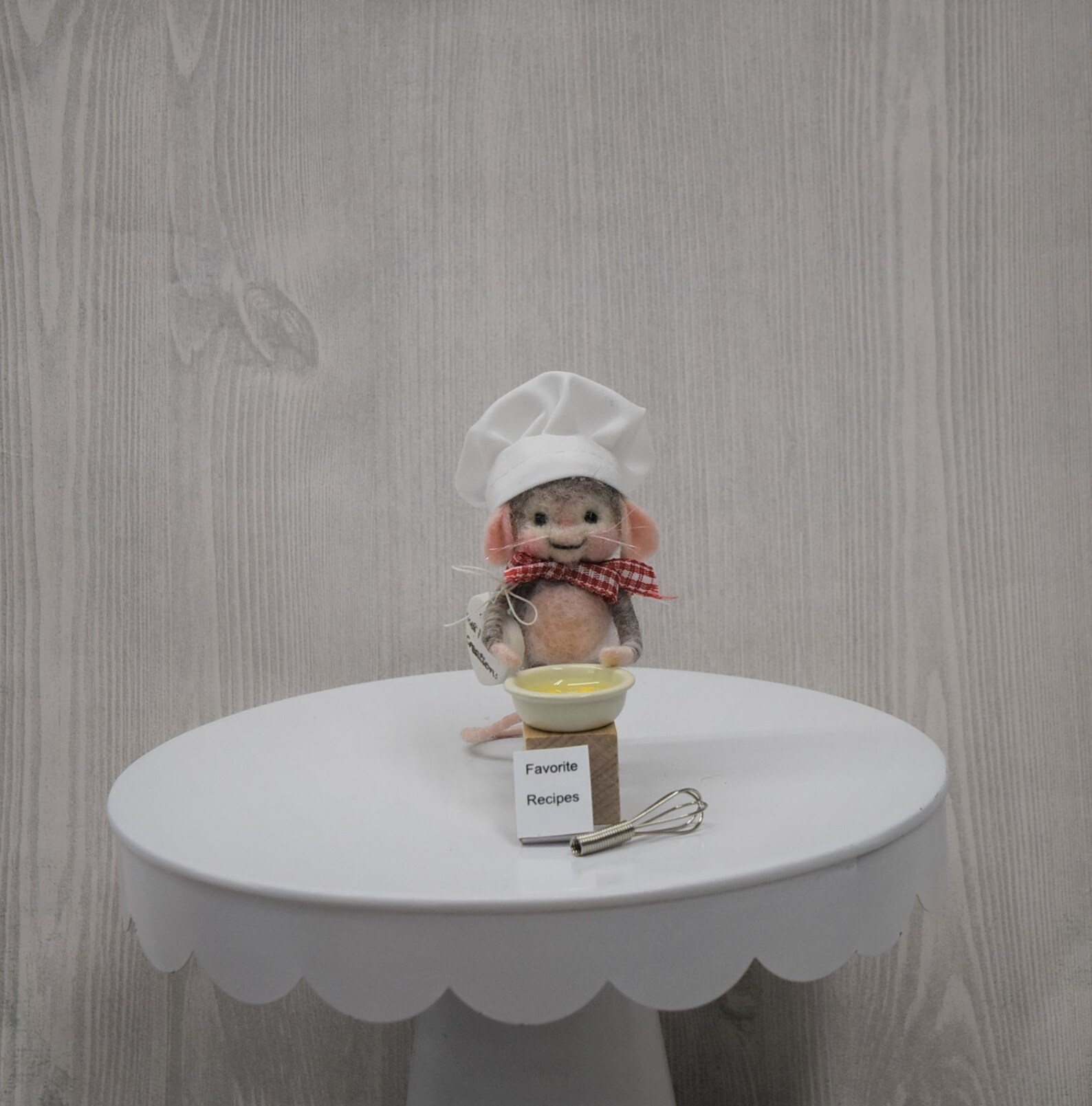 Needle Felted chef Mouse With Whisk Bowl of Eggs - Etsy
