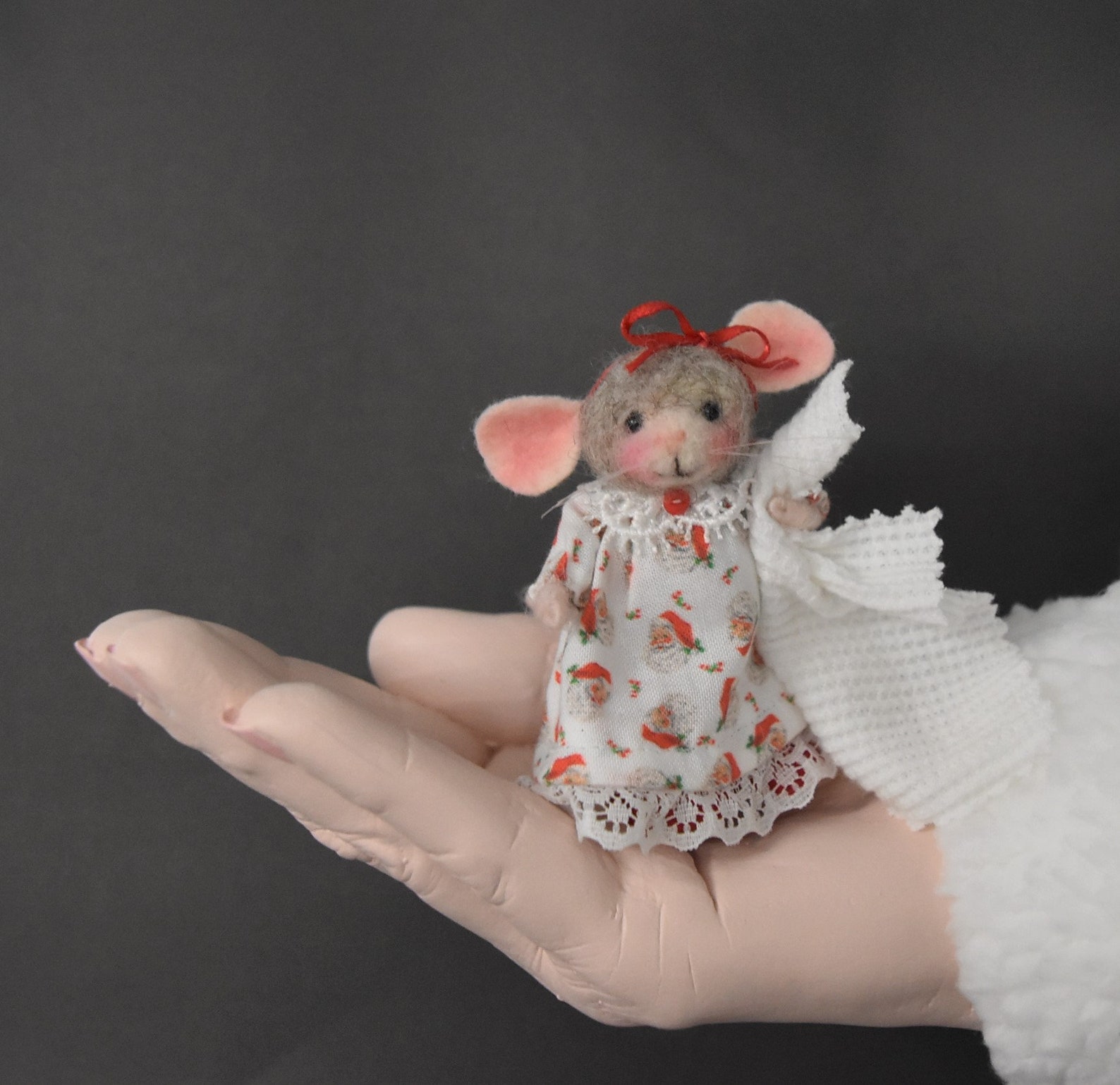 Christmas Day Pajama Girl Mouse With Miniature Teddy Bear - Etsy