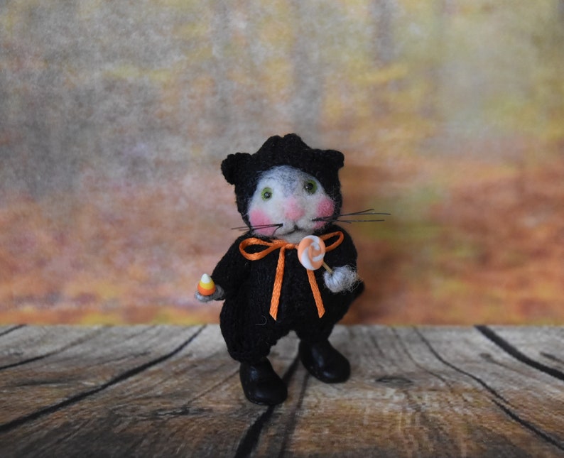Needle Felted Trick Or Treat Candy Corn Kitten In | Etsy