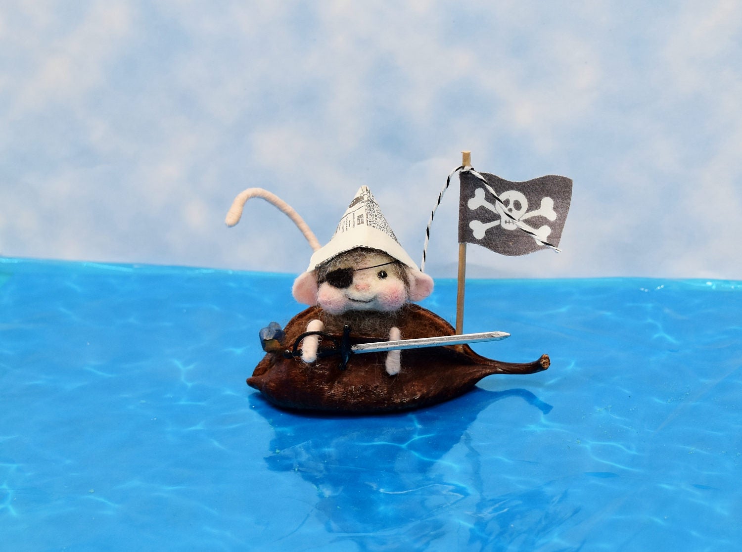 Needle Felted "pirate Mice" - Boy or Girl - in Their Pod Boats ...