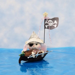 Needle Felted "pirate Bunnies" - Boy or Girl - in Their Pod Boats ...