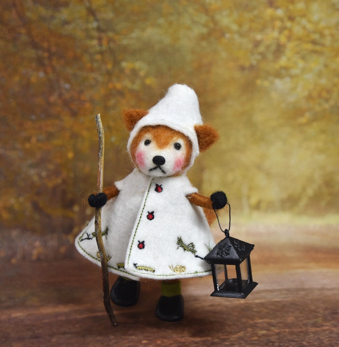 Needle Felted Fox Wearing Bug Embroidered Cape! .............free ...