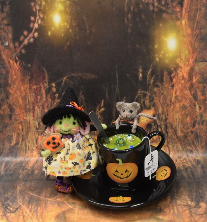 Halloween Mouse Witch Tea Set Needle Felted | Etsy