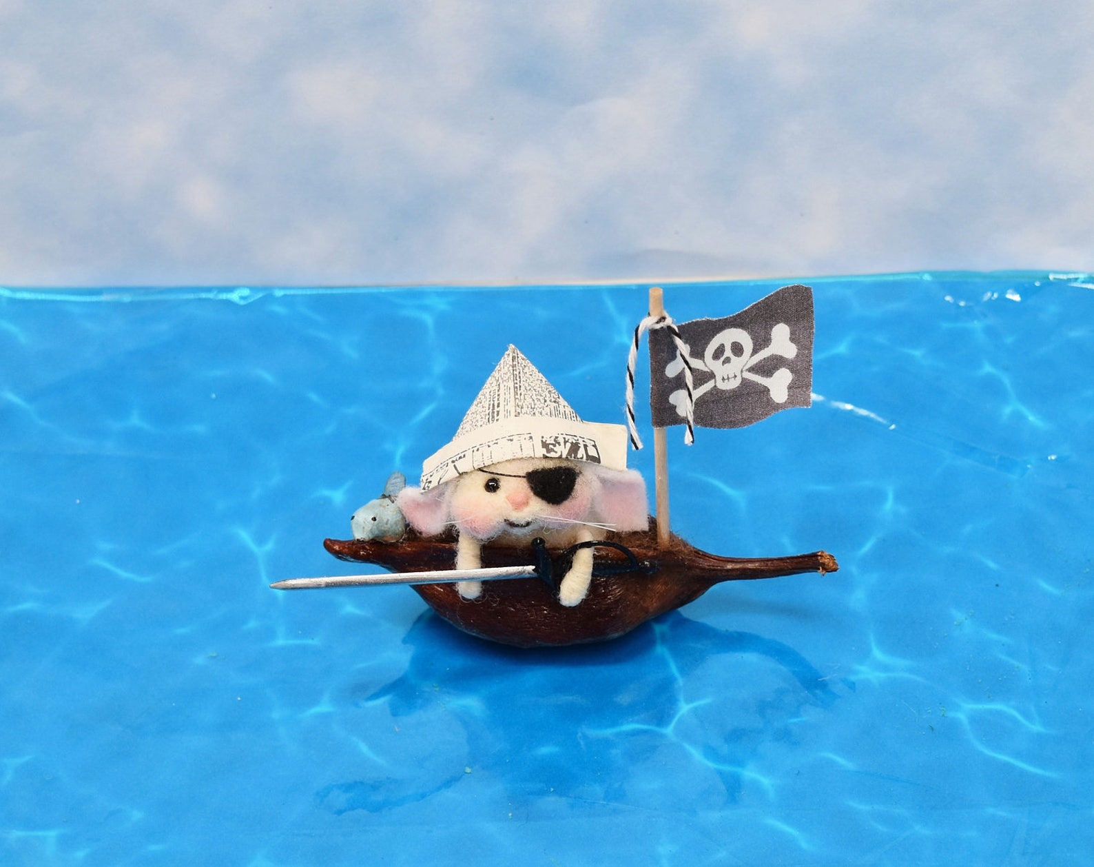 Needle Felted "pirate Bunnies" - Boy or Girl - in Their Pod Boats ...