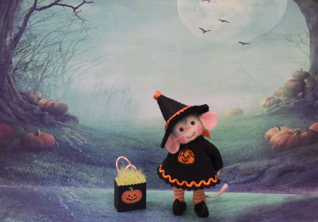 Halloween Witch Mouse Trick-or-treater-needle Felted! - Etsy