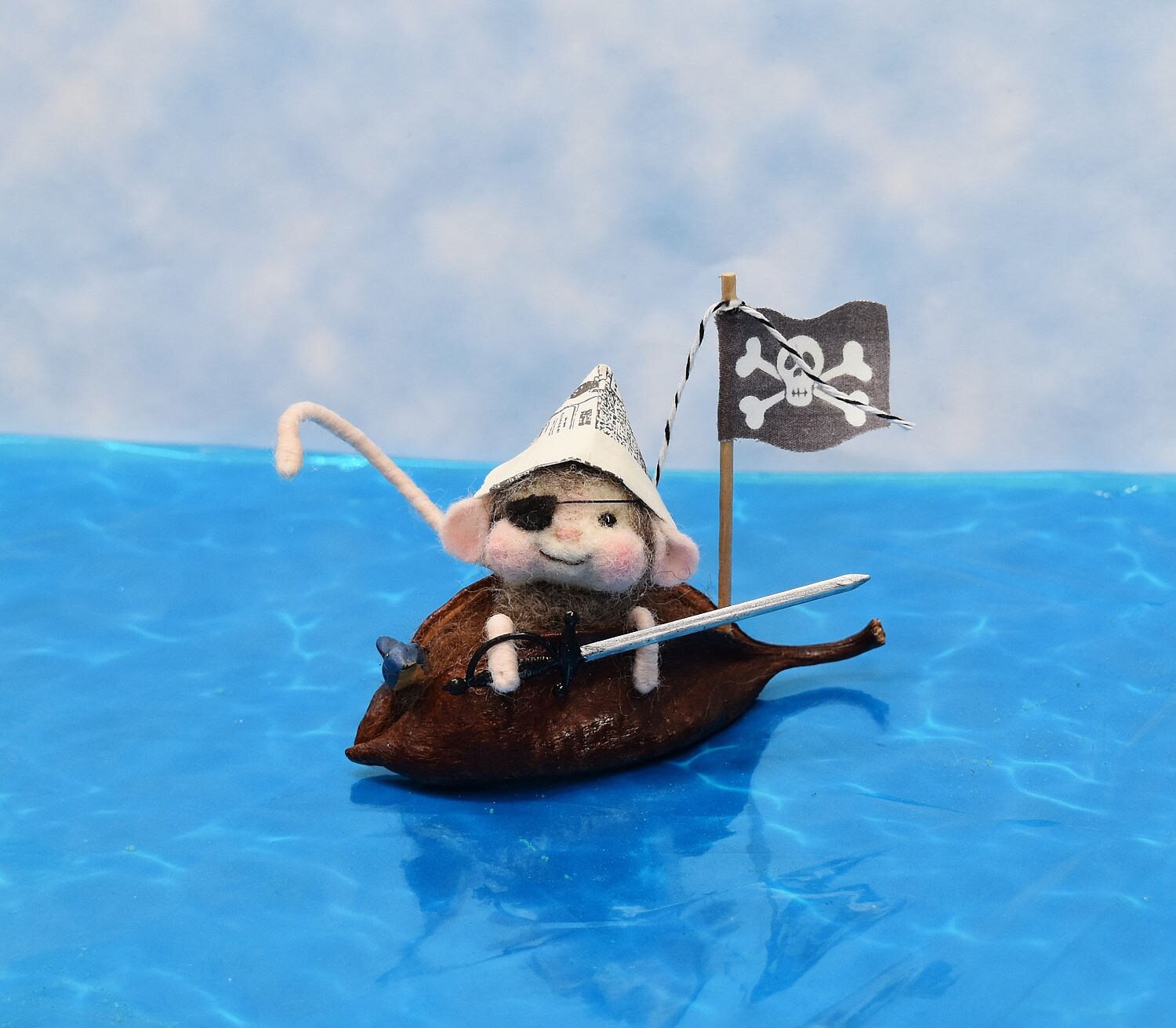 Needle Felted "pirate Mice" - Boy or Girl - in Their Pod Boats ...