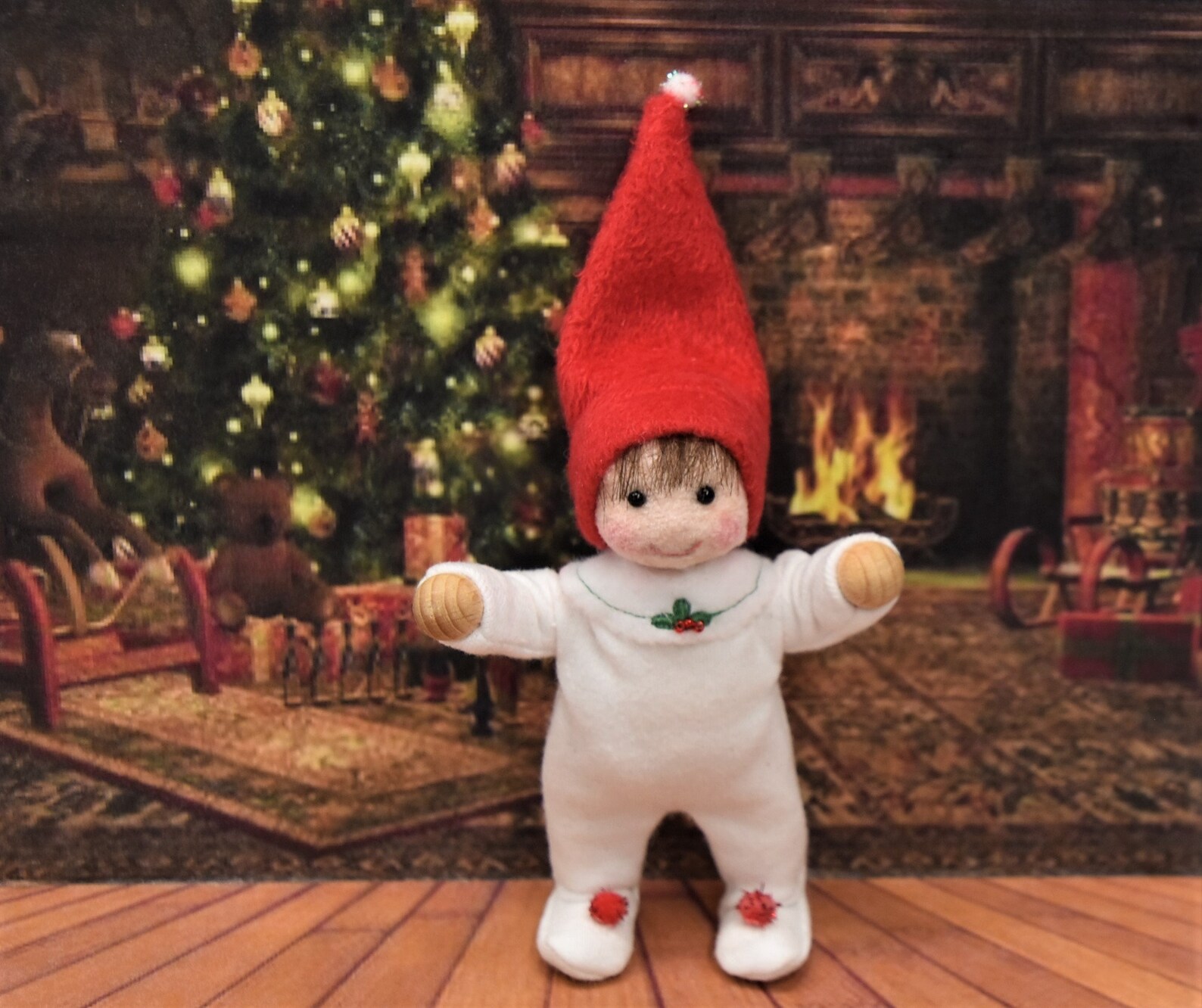 Half-Pint Christmas Boy Elf With Toy Rocking Horse.....Kid | Etsy